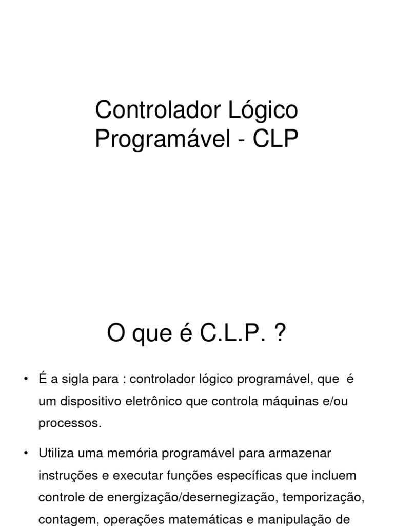 1 - Controladores Lógicos Programáveis Introdução | PDF | Controlador ...