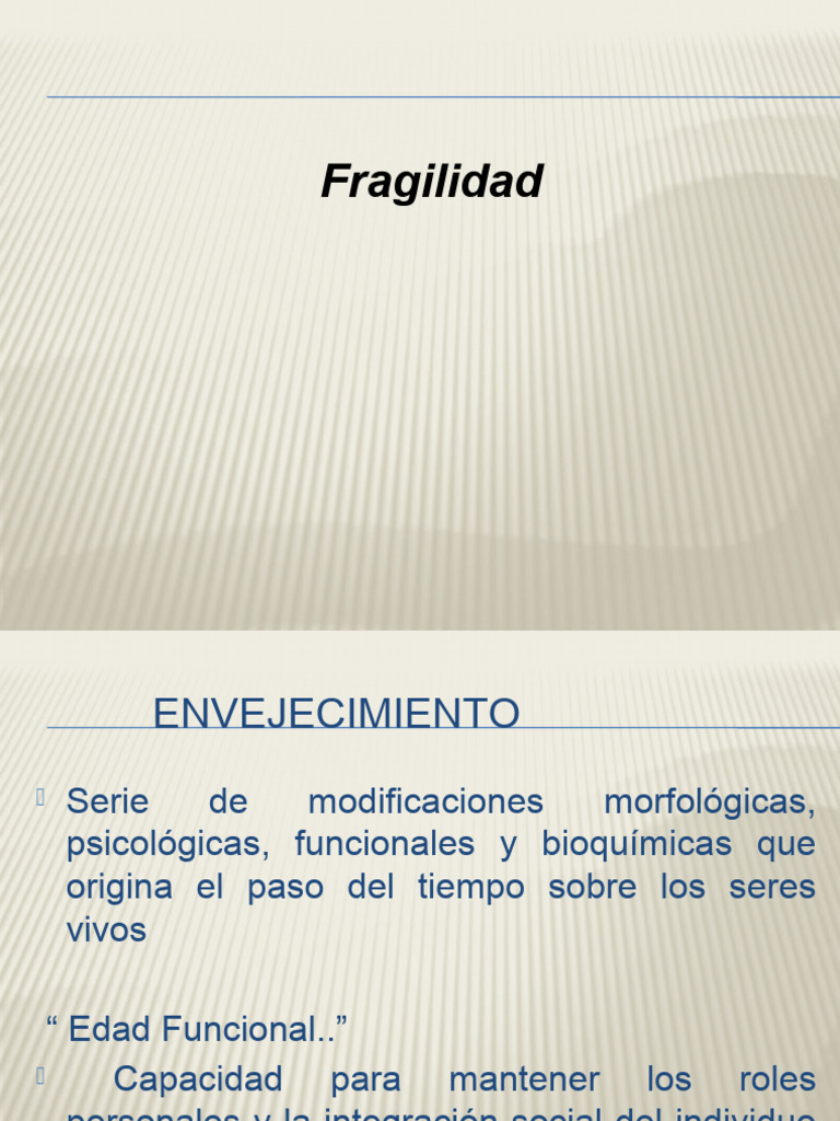 Fragilidad en El Adulto Mayor 1 | PDF | Estrés (biología) | Vejez