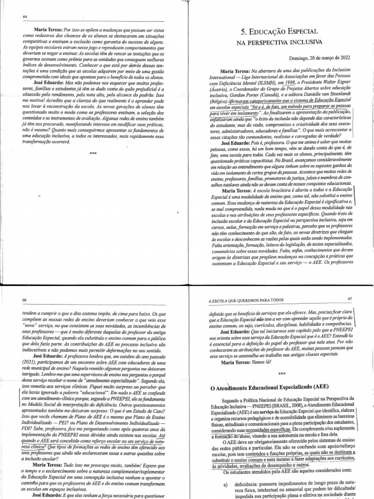 MANTOAN, Maria Teresa Eglér LANUTI, José Eduardo. A Escola Que Queremos ...