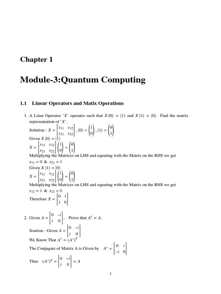 Quantum Computing Numericals - Module 3 | PDF | Mathematical Analysis ...