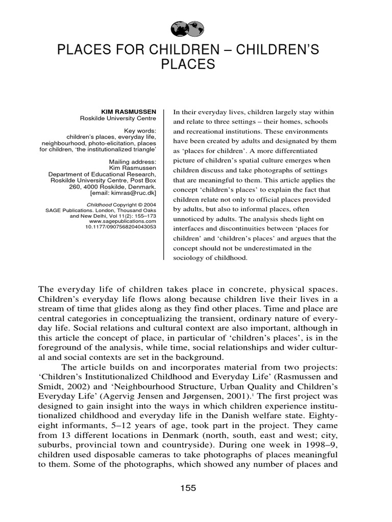 Places For Children Children S Places | PDF | Experience | Concept
