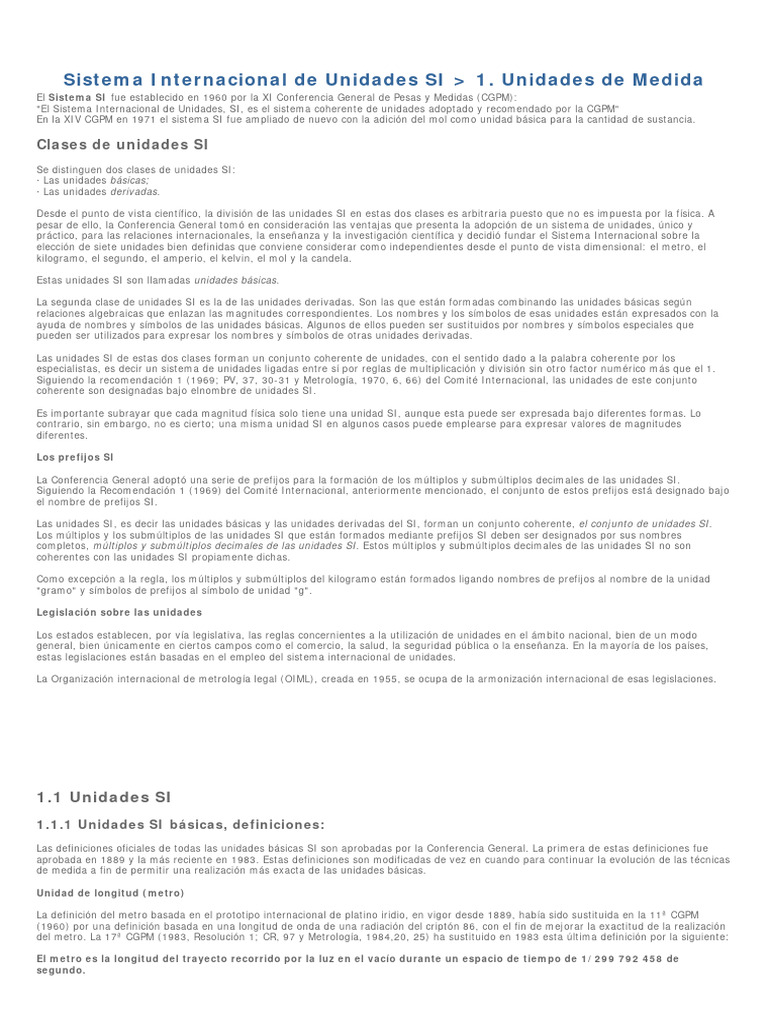 Sistema Internacional de Unidades SI | PDF | Kilogramo | Celsius