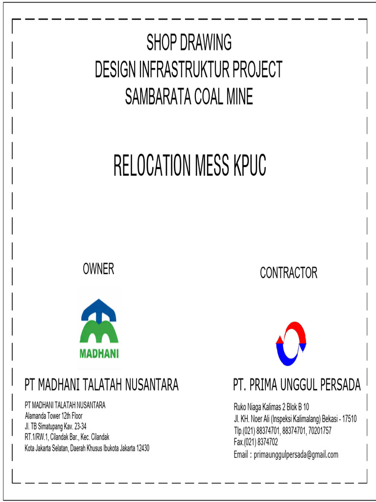Shopdrawing Relocation Camp Kpuc To Sambarata Madhani | PDF | Engineering