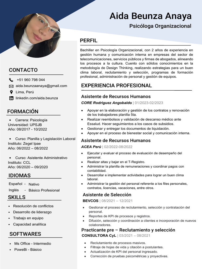 CV-Aida Beunza Anaya | PDF | Reclutamiento | Gestión de recursos humanos