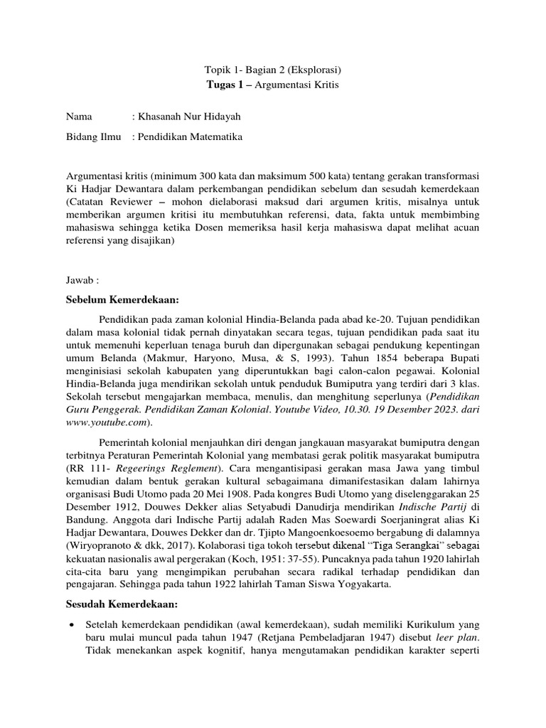 Filosofi Pendidikan-T1-Eksplorasi Konsep - Khasanah Nur Hidayah | PDF