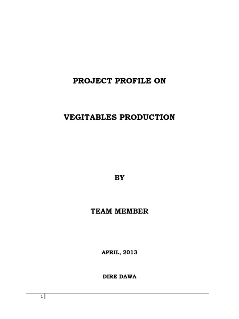 Best Vegetable Production Proposal | PDF | Vegetables | Market Economy