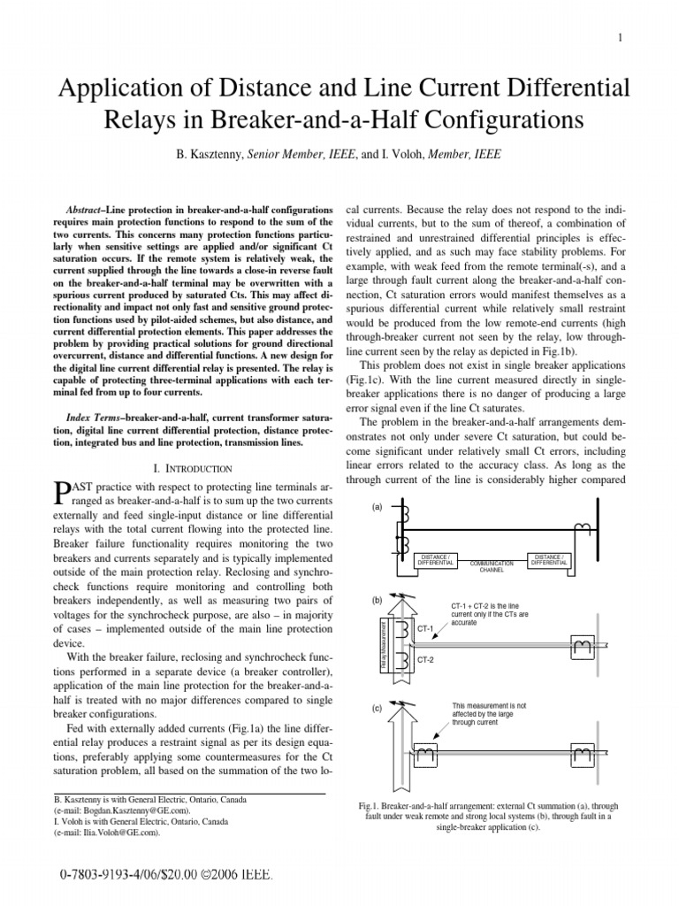 Application of Distance and Line Current Differential Relays in Breaker ...