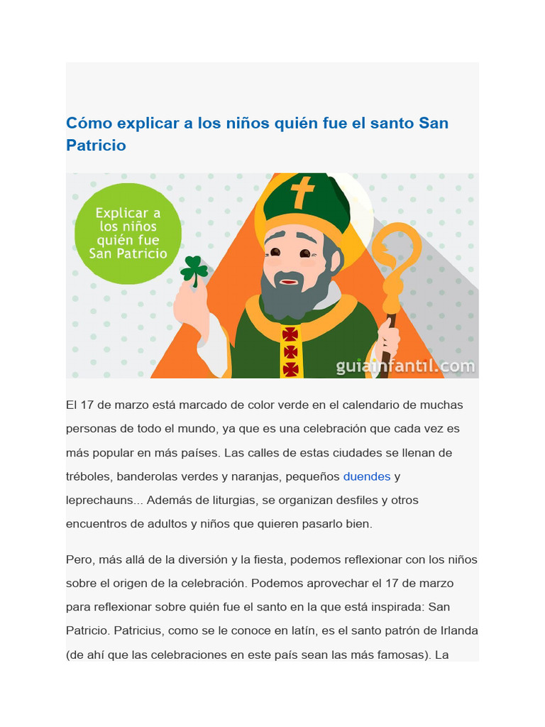 Lectura San Patricio | PDF | San Patricio
