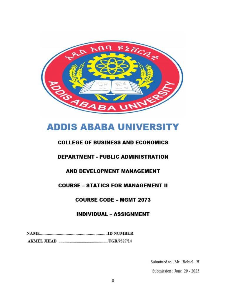 Statics II Individual Assignment | PDF | Normal Distribution | Chi ...
