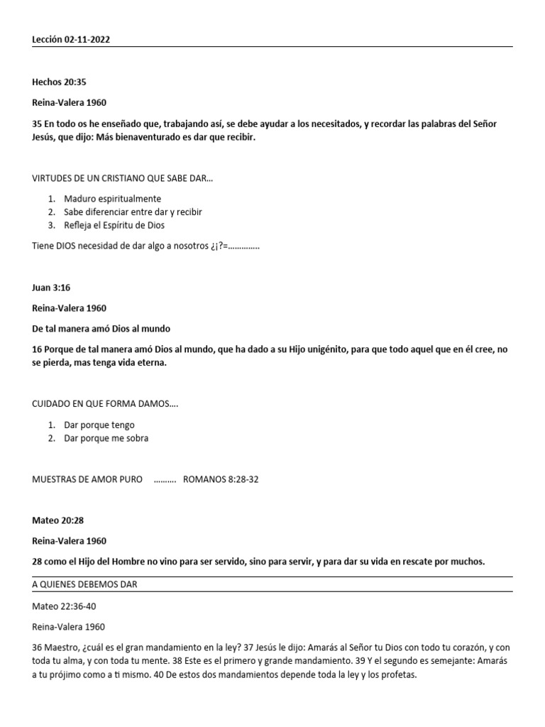 Leccion | PDF | Creencia religiosa y doctrina | Contenido bíblico