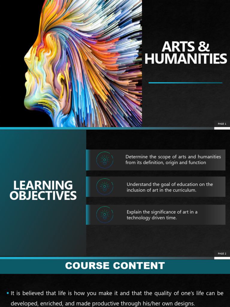 Arts & Humanities Lesson 1 | PDF | Humanities | Science