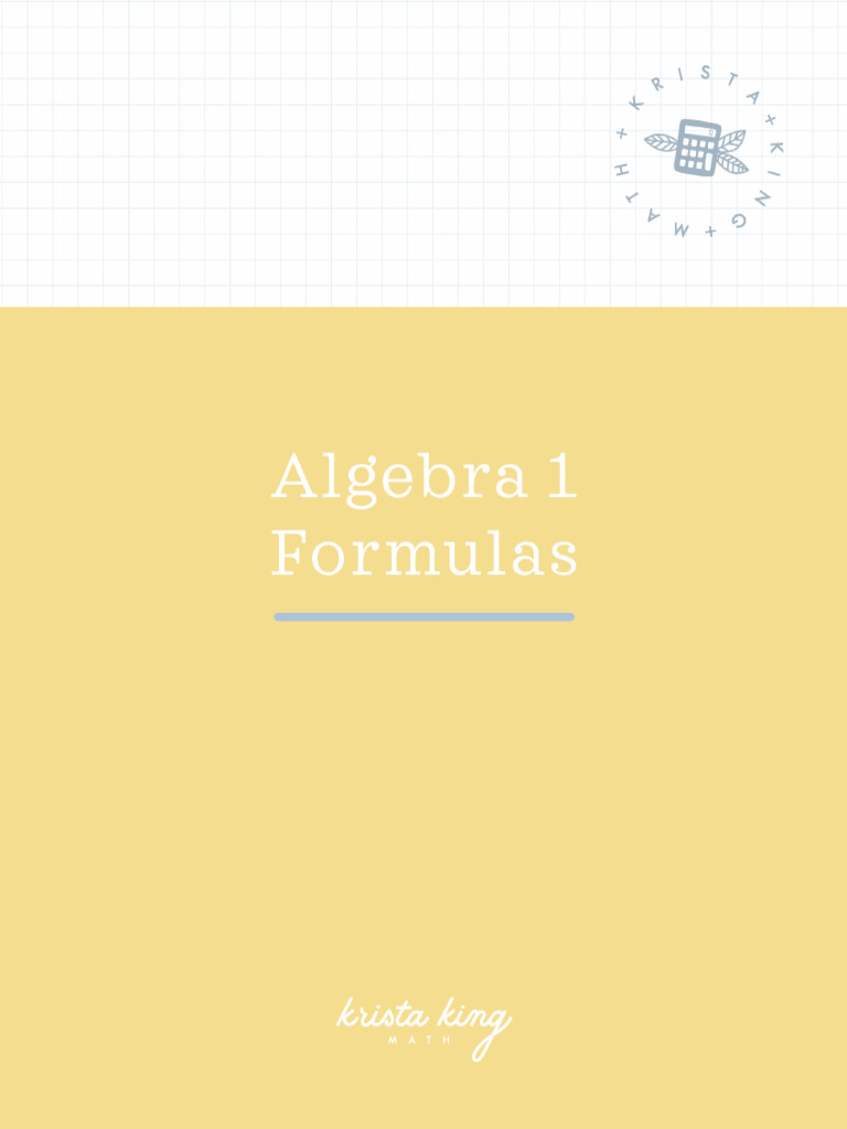 Algebra 1.formulas | PDF | Factorization | Polynomial