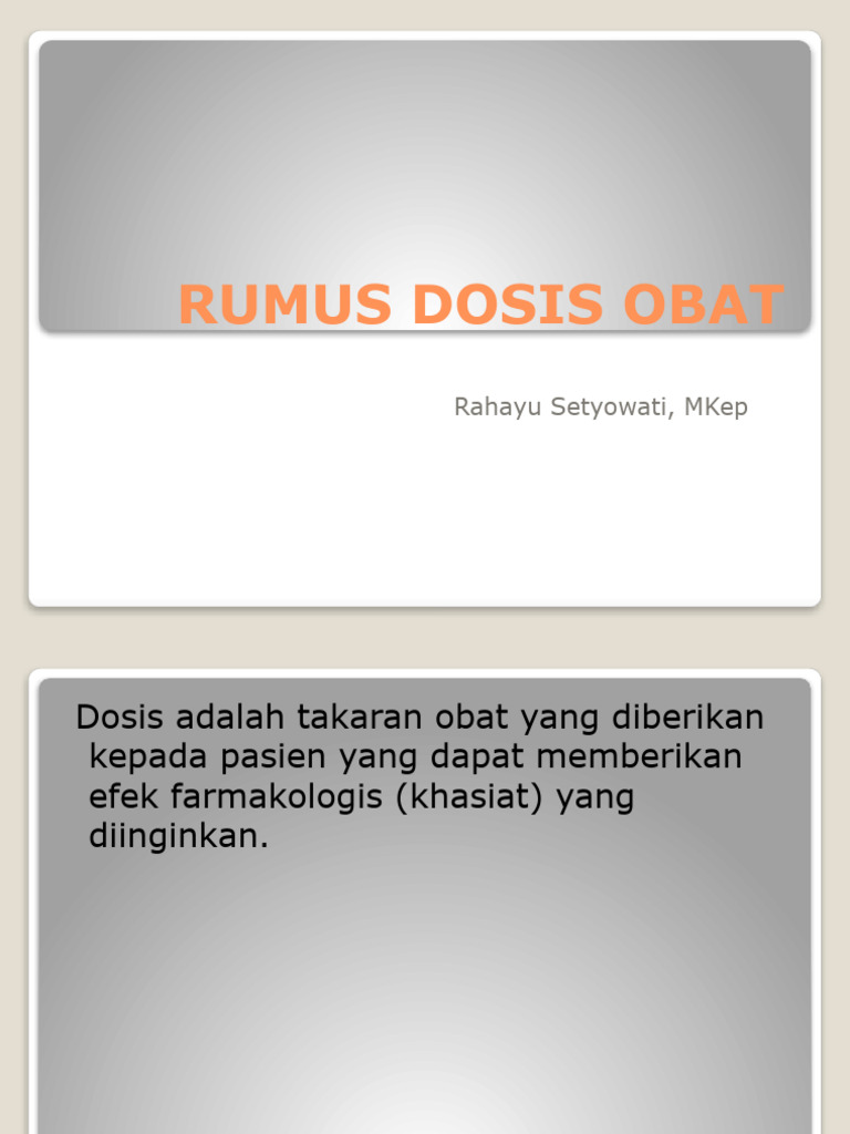 Rumus Pemberian Obat | PDF | Pengembangan Diri | Kesehatan Holistik