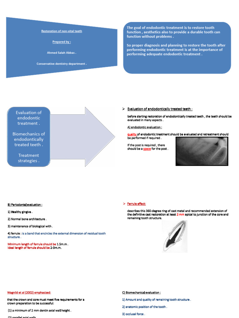 Multilated Non-Vital Teeth | PDF | Human Tooth | Dentin