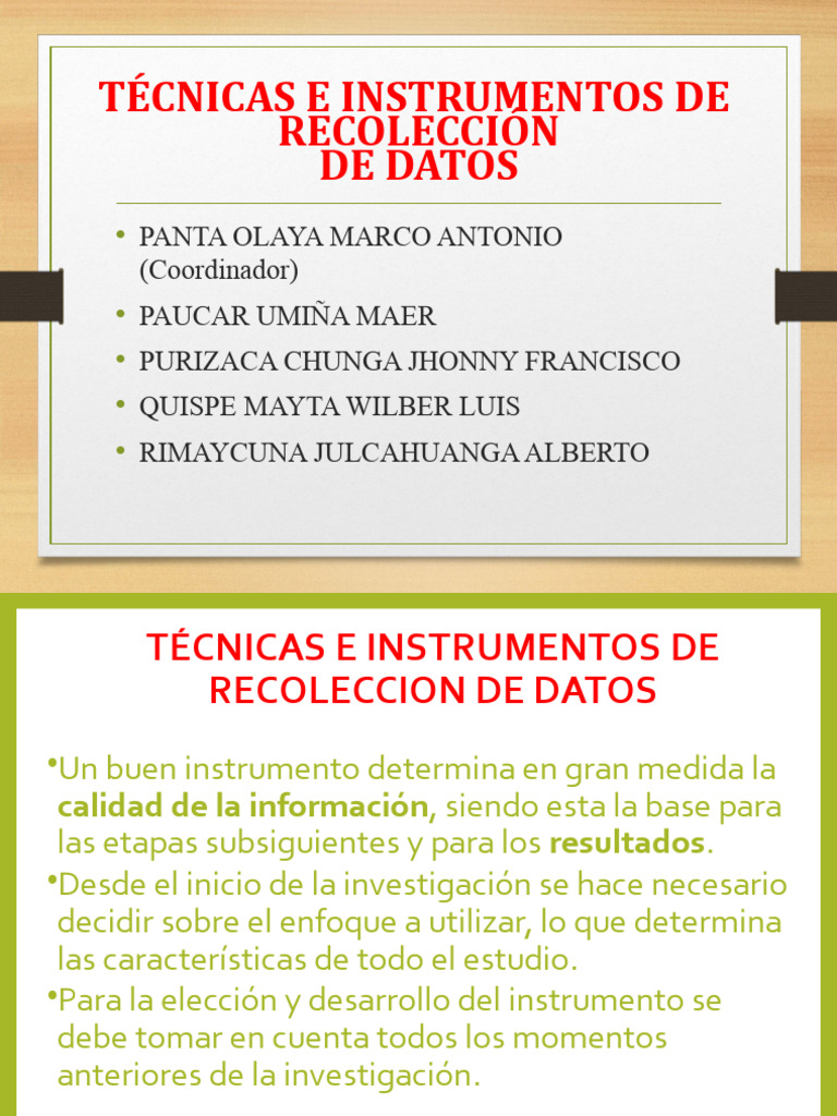 Tecnicas e Intrumentos de Recoleccion de Datos Grupo GGG | PDF | Validez (Estadísticas ...