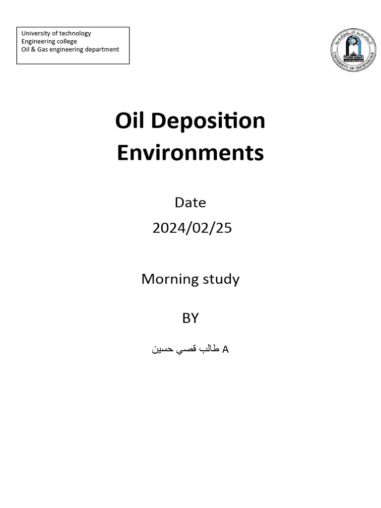 Oil Deposition Environments Explained | PDF | Petroleum | Sedimentary Rock