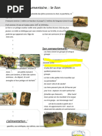 Exposé sur le lion : caractéristiques et habitat | PDF