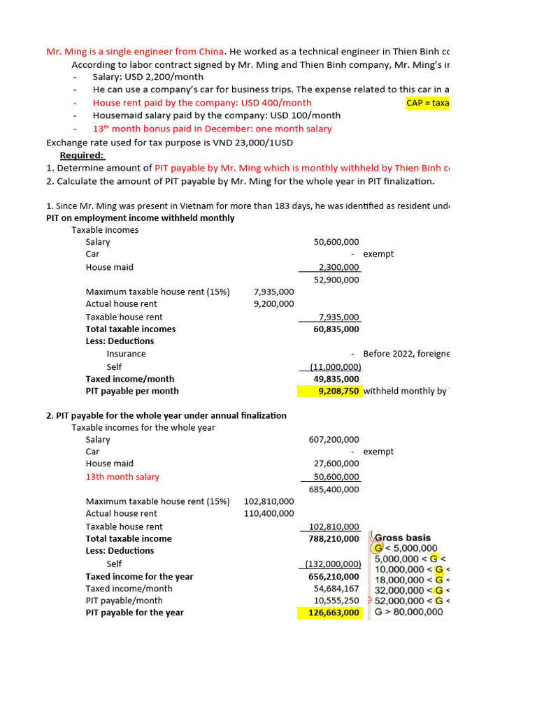 Tutorial 10-PIT2 - Sample Answer | PDF | Taxes | Salary