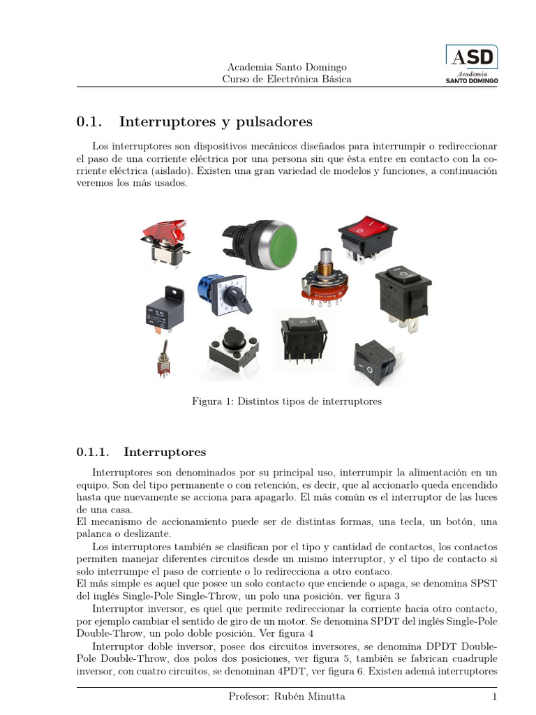 Interruptores y Pulsadores | PDF | Cambiar | Relé