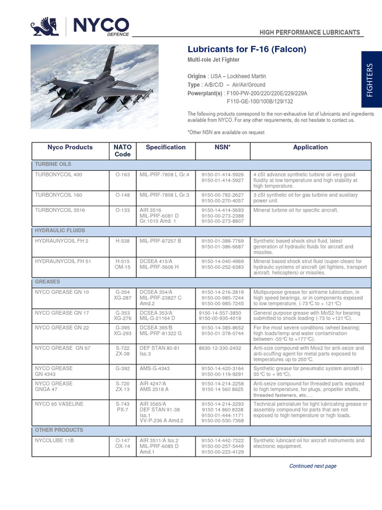 Lubrifiant F-16 | PDF | Mechanical Engineering | Lubrication