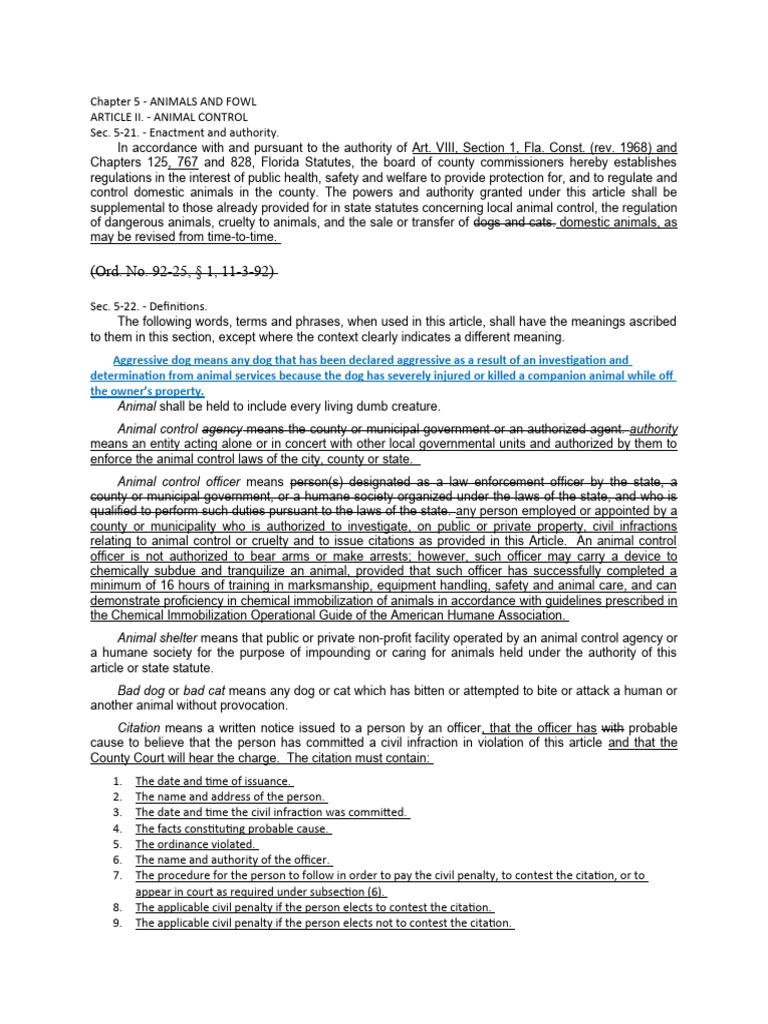 ARTICLE_II.___aNIMAL_CONTROL (Revised by Kerry Draft 4-20) RUBIN 5-8-20 ...