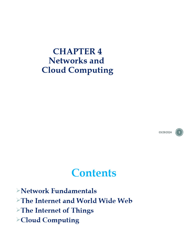 Networks in Cloud Computing Overview | PDF | Cloud Computing | Computer Network