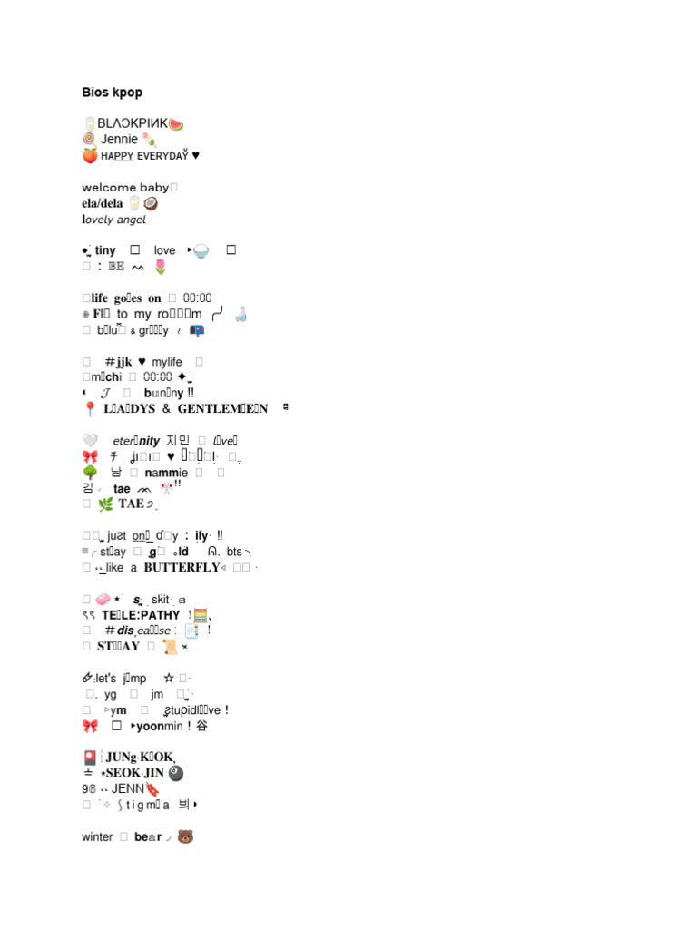 Bios kpop | PDF