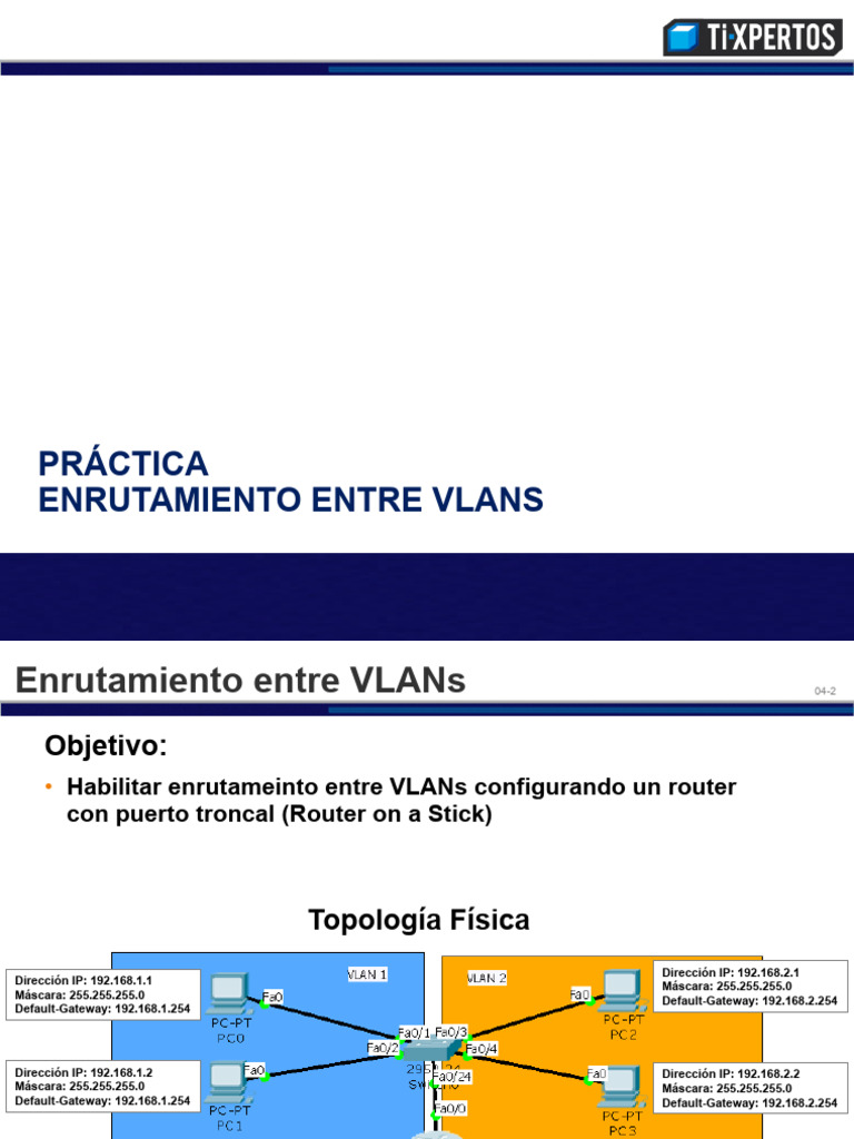 04-PR-05-Enrutamiento Entre Vlans | PDF | Enrutador (Computación) | Dirección IP