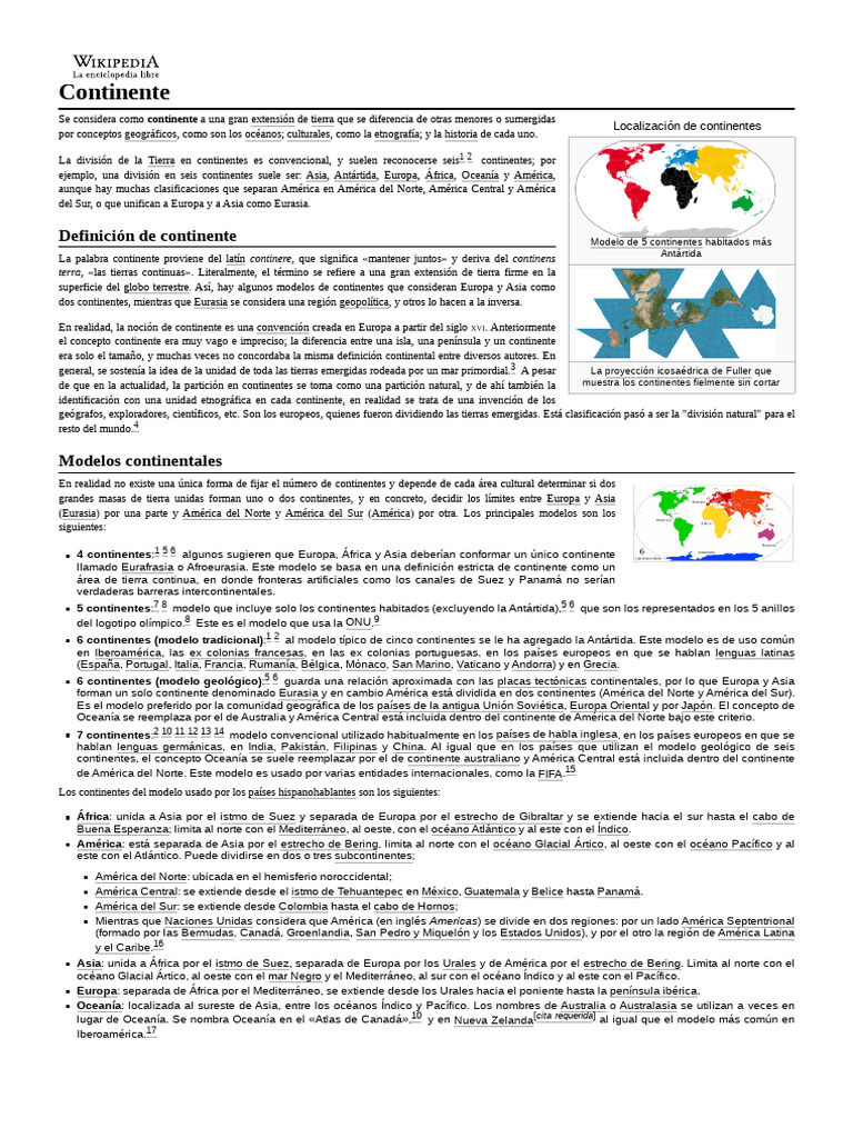 Continente | PDF | Continente | Ciencias de la Tierra