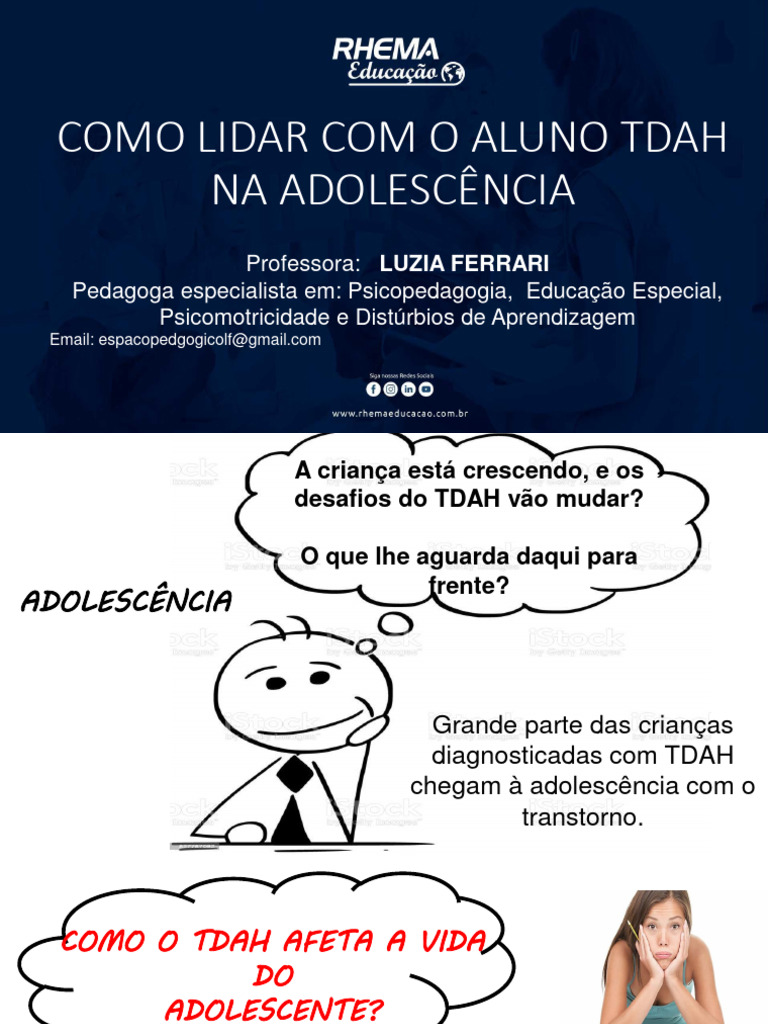 Como Lidar com Alunos TDAH na Adolescência | PDF | Transtorno de ...