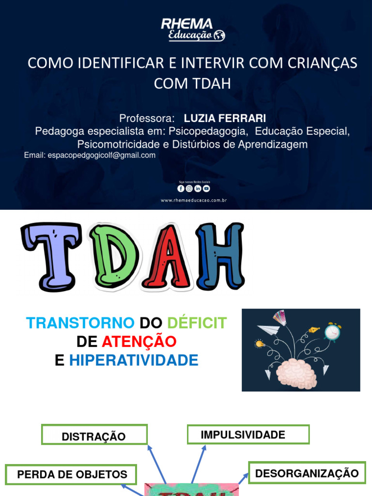 Como Identificar e Intervir Com Crianças - Com Tdah | PDF | Transtorno ...
