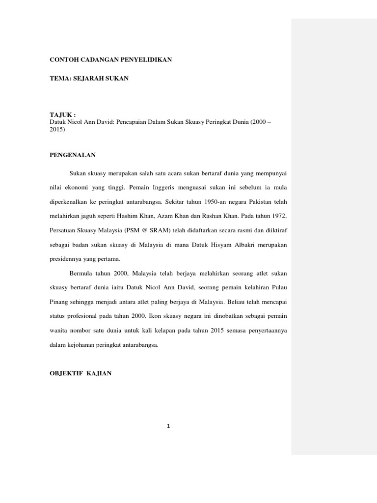 Contoh Proposal Sukan 2019 | PDF