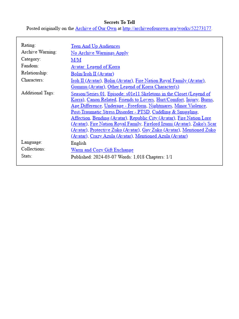 Secrets To Tell | PDF