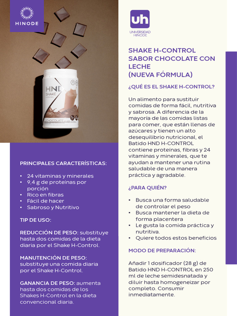 Shake H-Control: Nutrición y Control de Peso | PDF | Alimentos ...