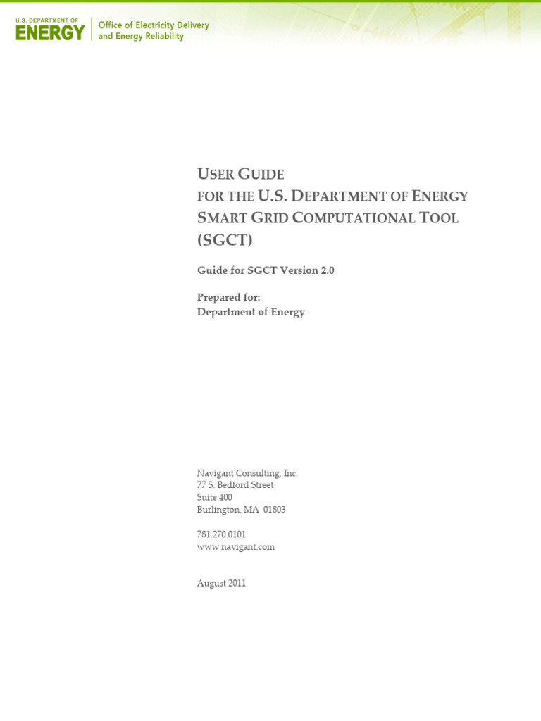 US DOE Smart Grid Computational Tool User Guide Version 2.0 | PDF | Smart Grid | Electrical Grid