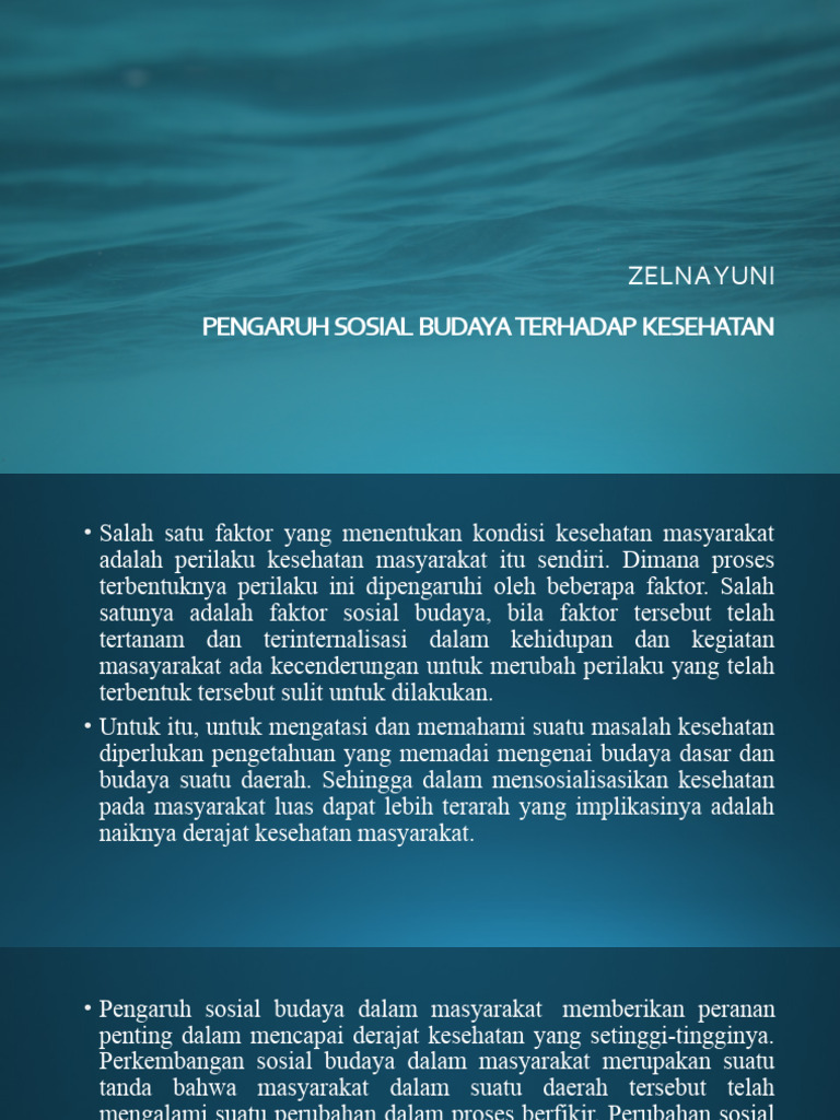 Pengaruh Sosial Budaya Terhadap Kesehatan | PDF | Pengembangan Diri ...