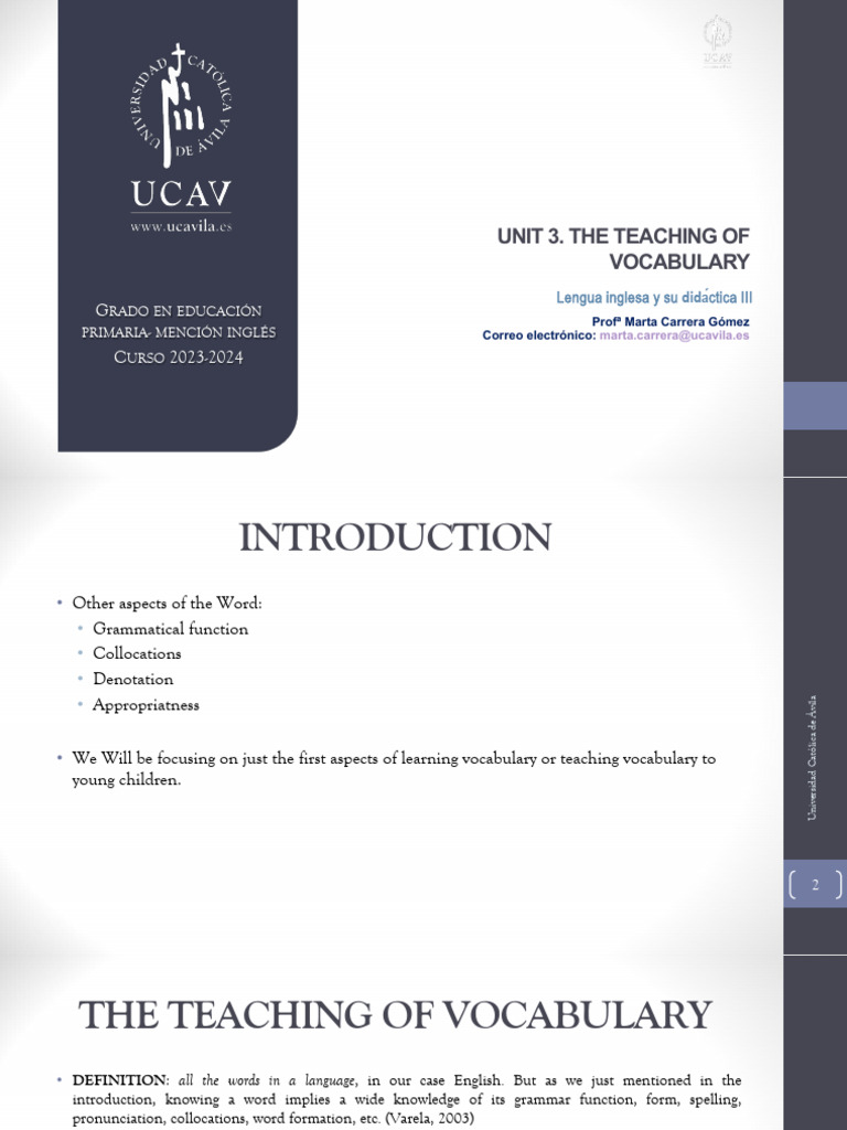 Unit 3. Didáctica III | PDF | Vocabulary | Learning