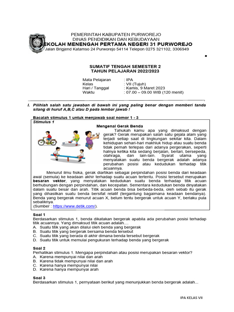 STS IPA Kelas 7 SMT 2 | PDF