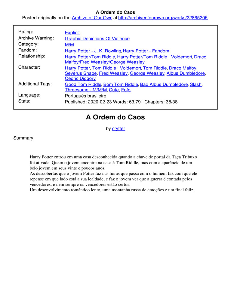 A Ordem Do Caos | PDF