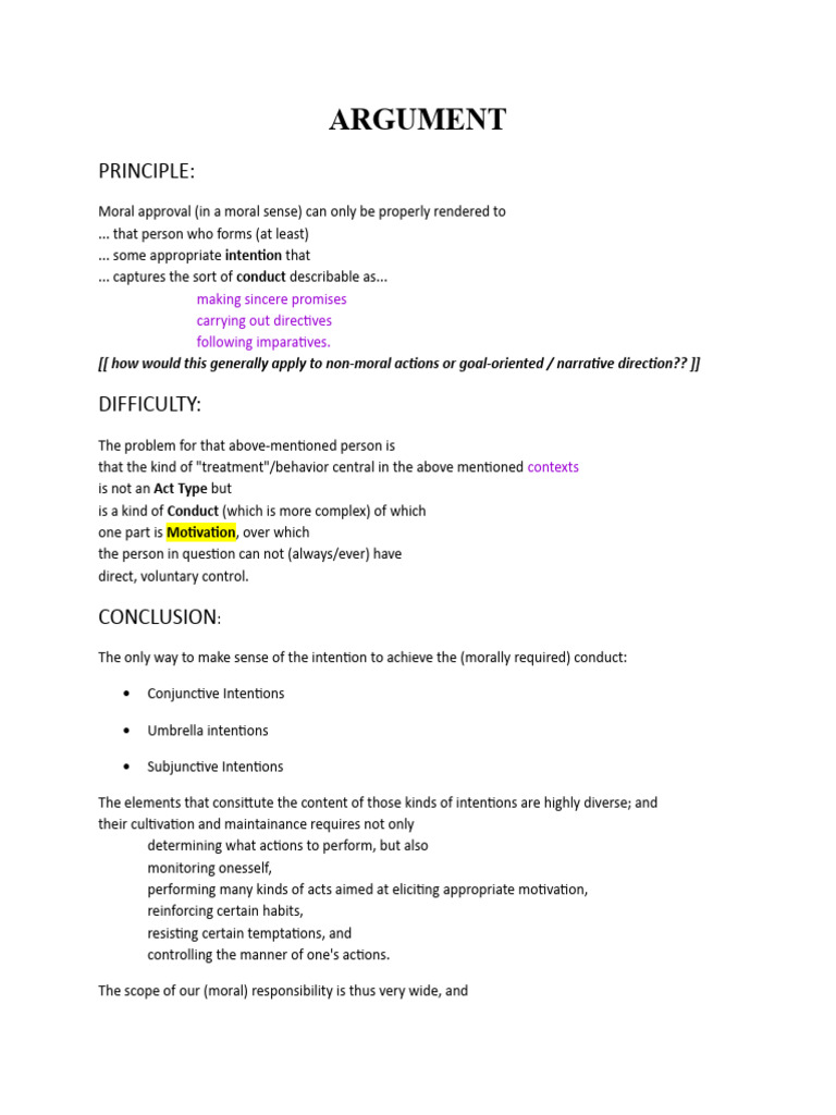 Moral Conduct and Intention Analysis | PDF | Motivation | Motivational