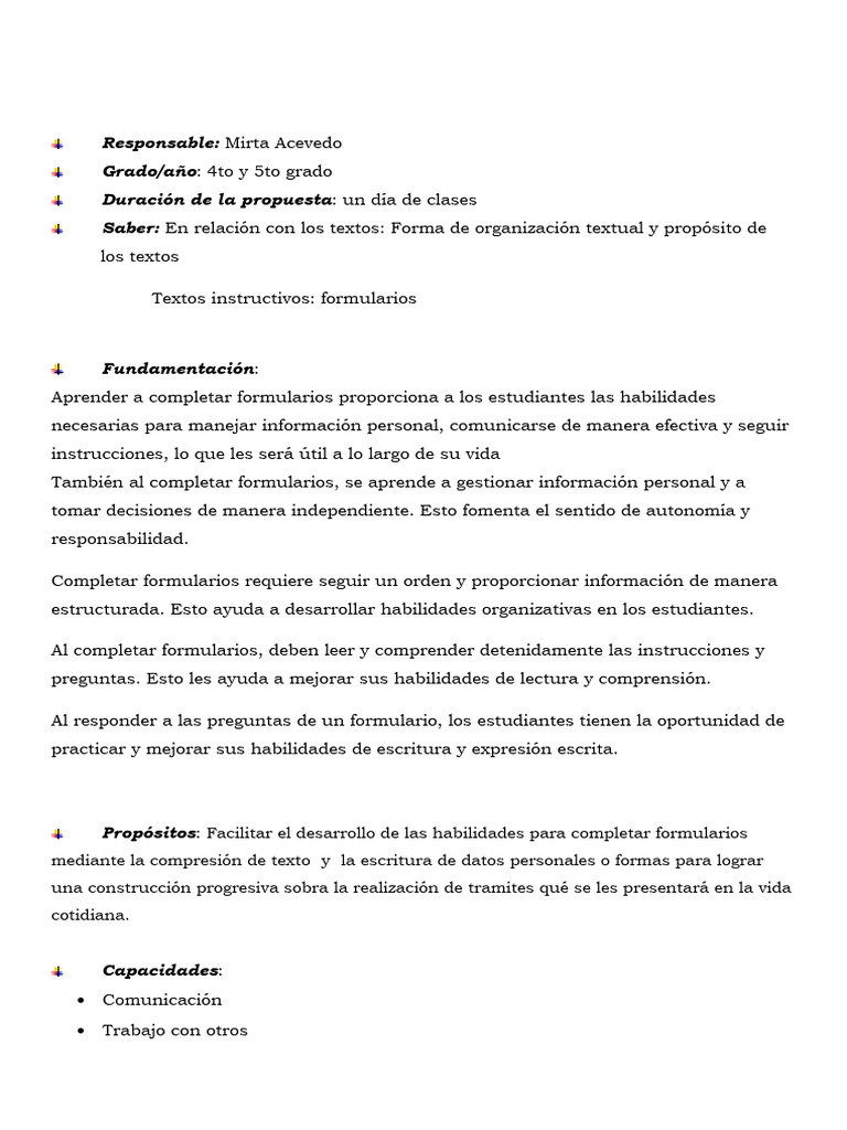 Propuesta de Clase sobre Formularios | PDF | Comunicación