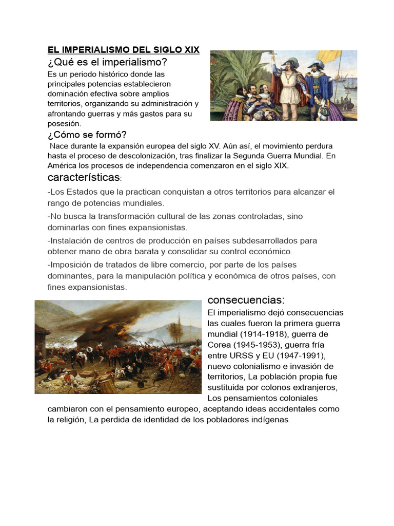 El Imperialismo Del Siglo Xix | PDF | Colonialismo | Imperialismo
