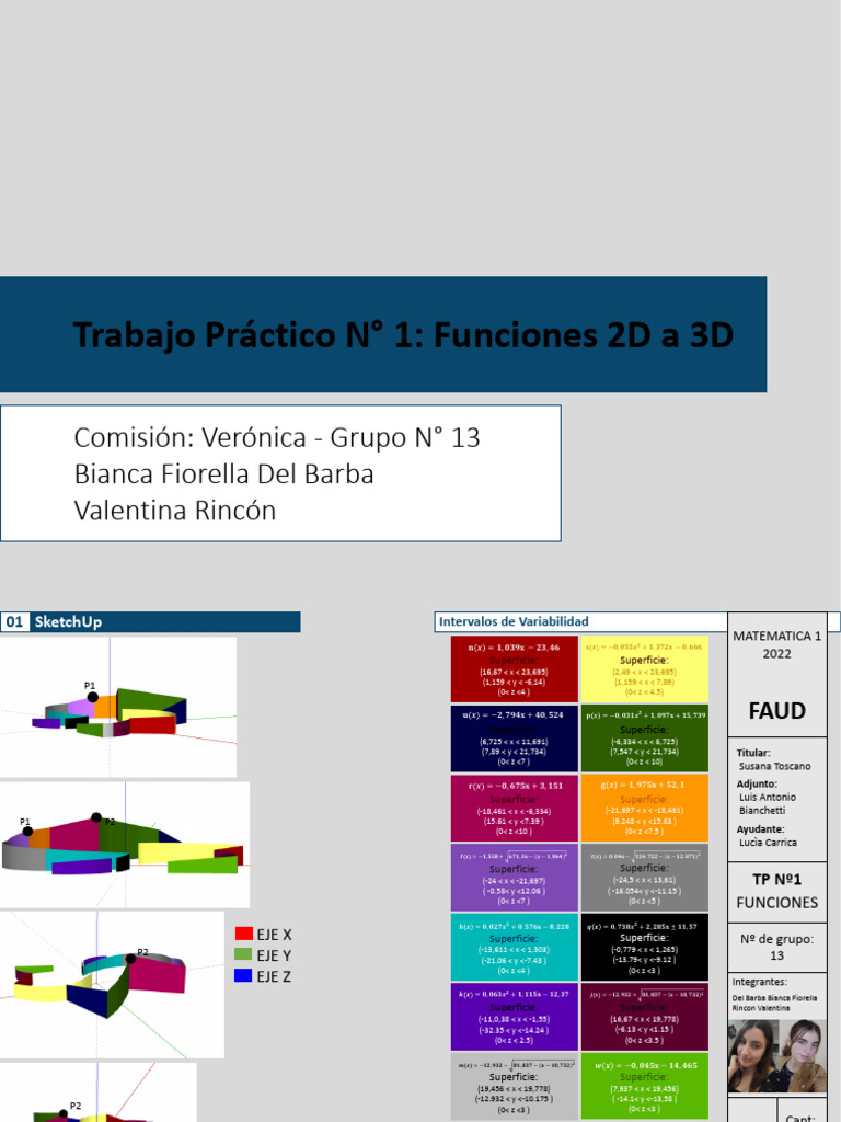 Entrega TP1 - Funciones 2D A 3D - Del Barba, Rincón | PDF