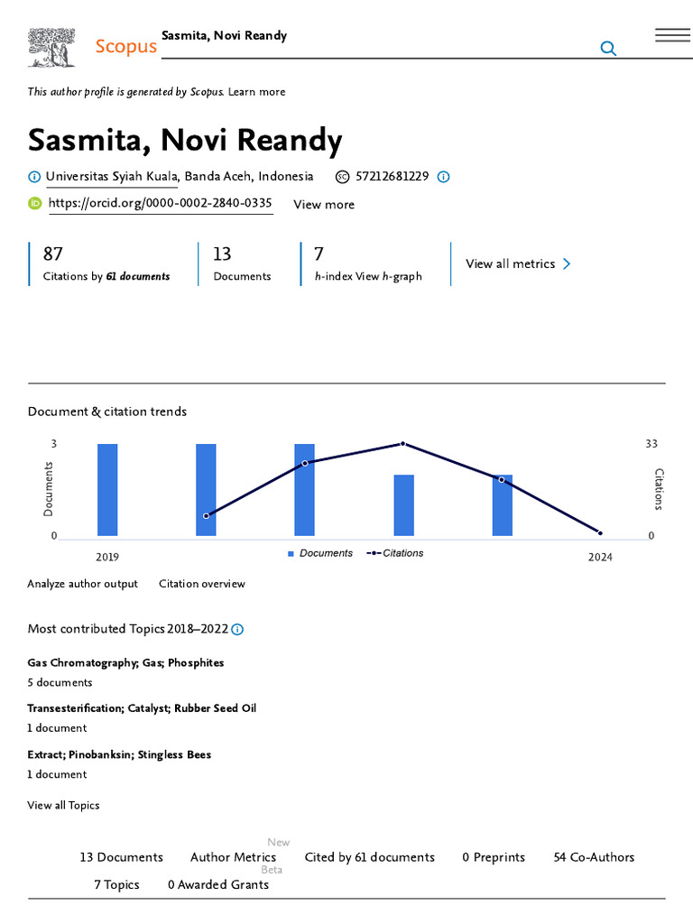 Sasmita, Novi Reandy - Author Details - Scopus - 17 Desember 2023 | PDF | Science | Information ...