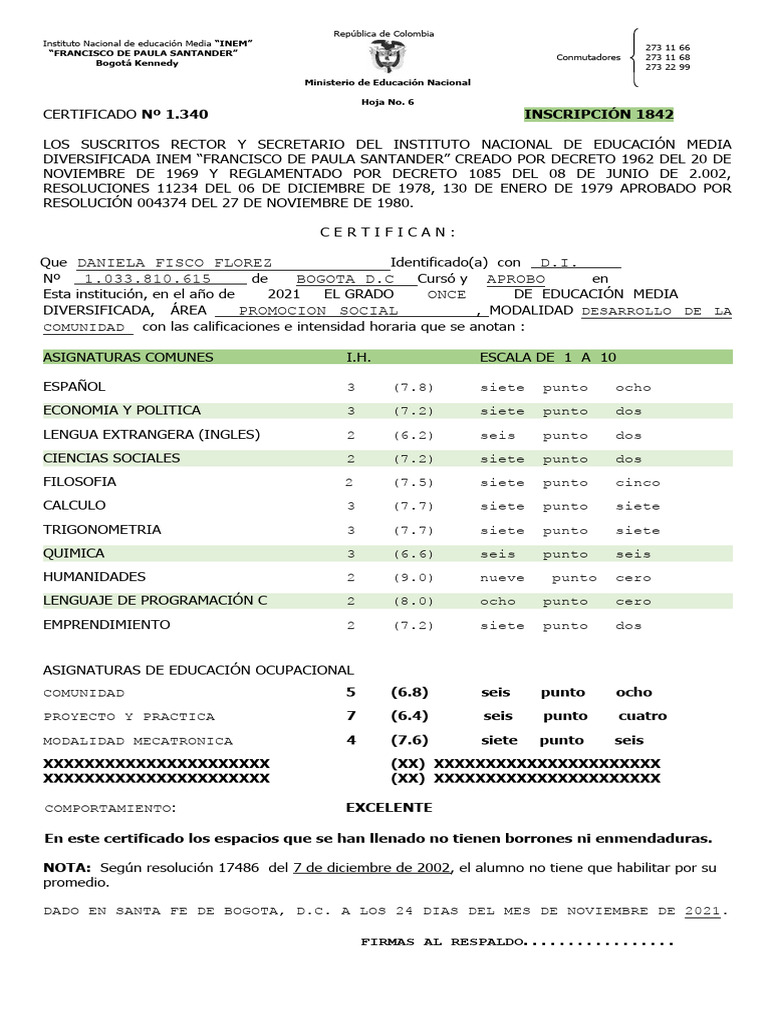 Plantilla Diploma Inem | PDF | Bogotá