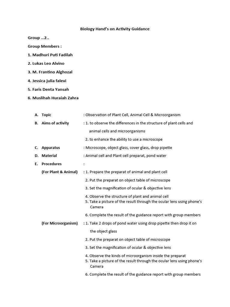 Biology Practicum Paper | PDF | Cell (Biology) | Vacuole