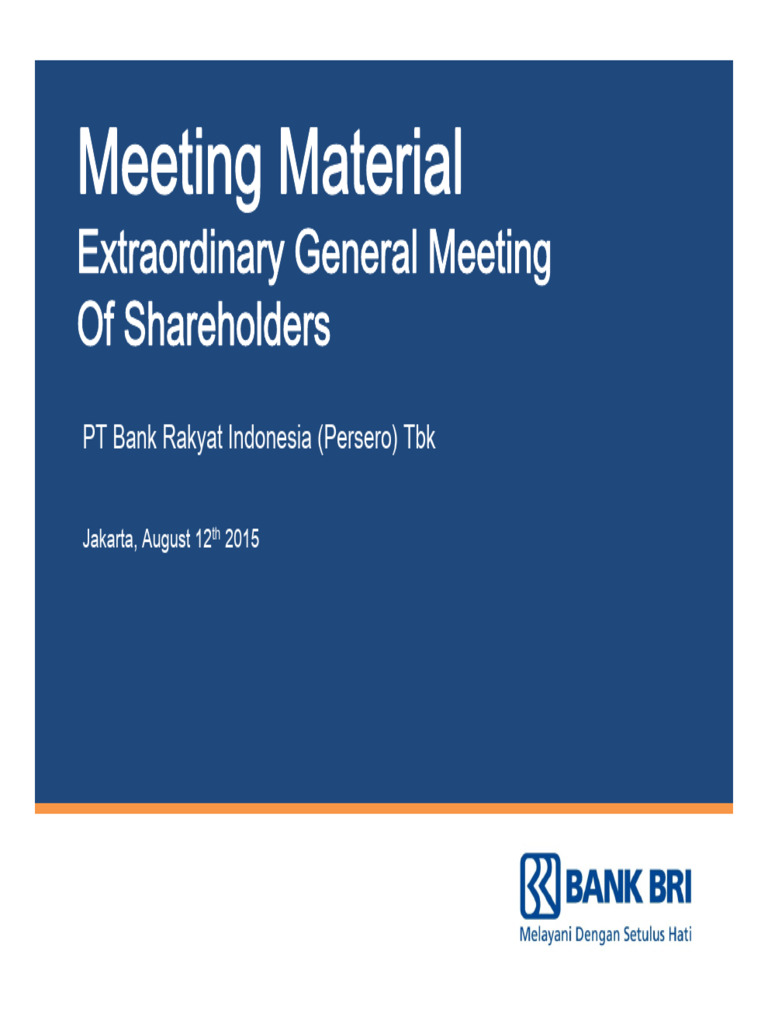 EGM Agenda: Board Changes at BRI | PDF | Board Of Directors | State ...