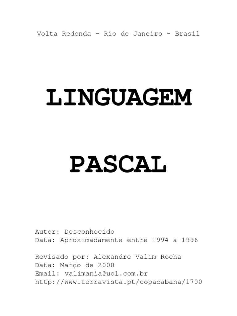 Linguagem Pascal | PDF