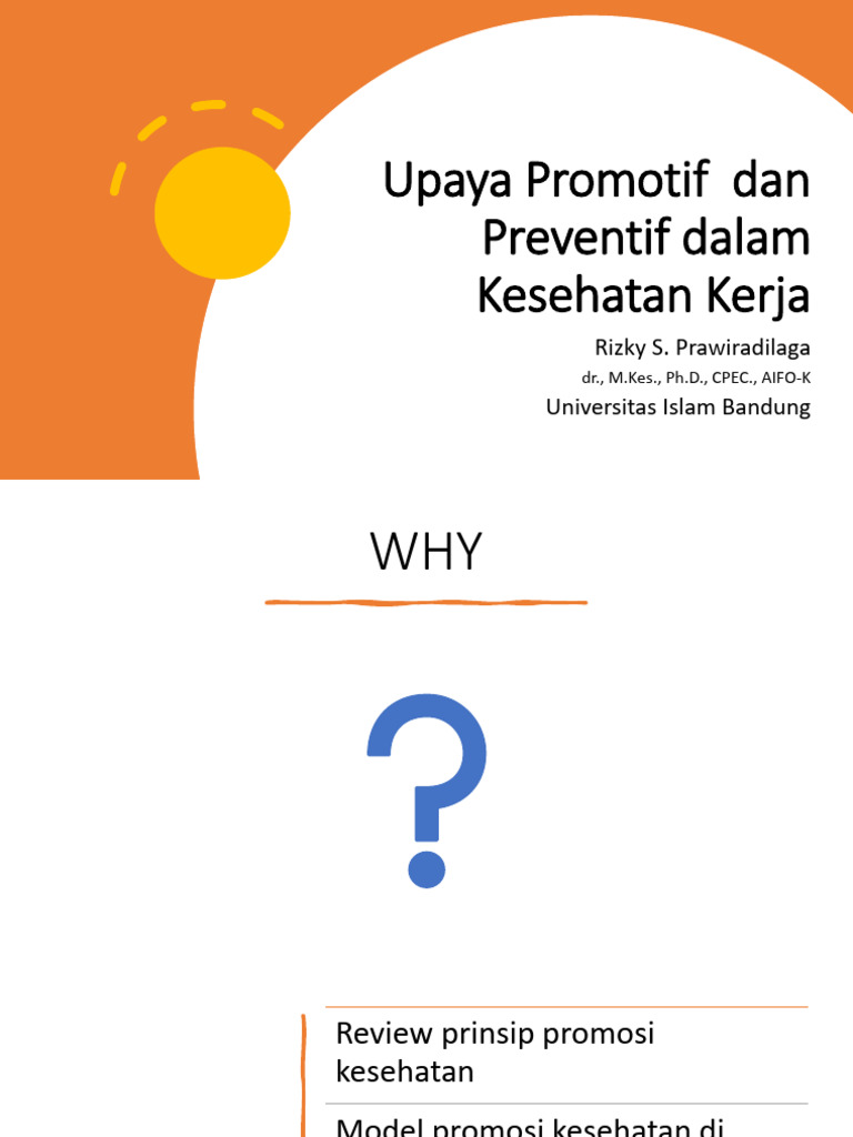 Upaya Promotif dan Preventif Kesehatan Kerja | PDF | Karier & Perkembangan