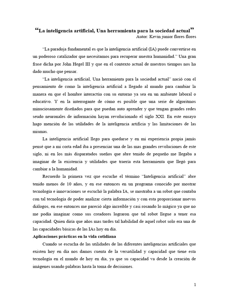 Ensayo - Lenguaje | PDF | Inteligencia artificial | Inteligencia (IA) y semántica